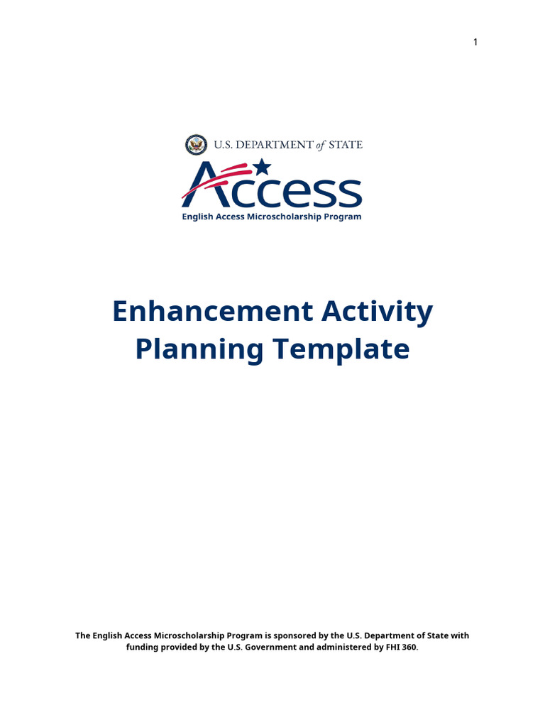 Enhancement Activity Planning Template | PDF | Experience | Learning
