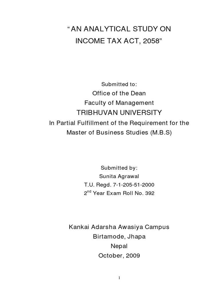 Thesis | PDF | Taxes | Income Tax