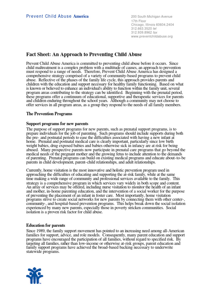 An Approach To Prevention-4 PDF | PDF | Child Abuse | Parenting