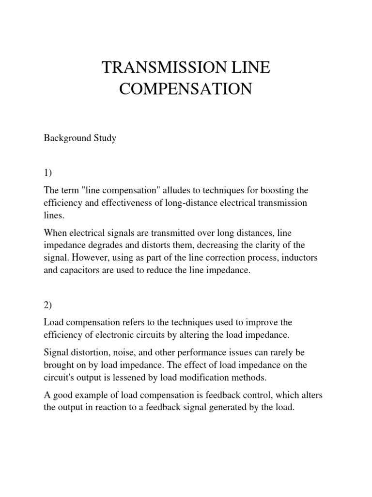 Transmission Line Compensation | PDF | Electric Power Transmission | Ac ...
