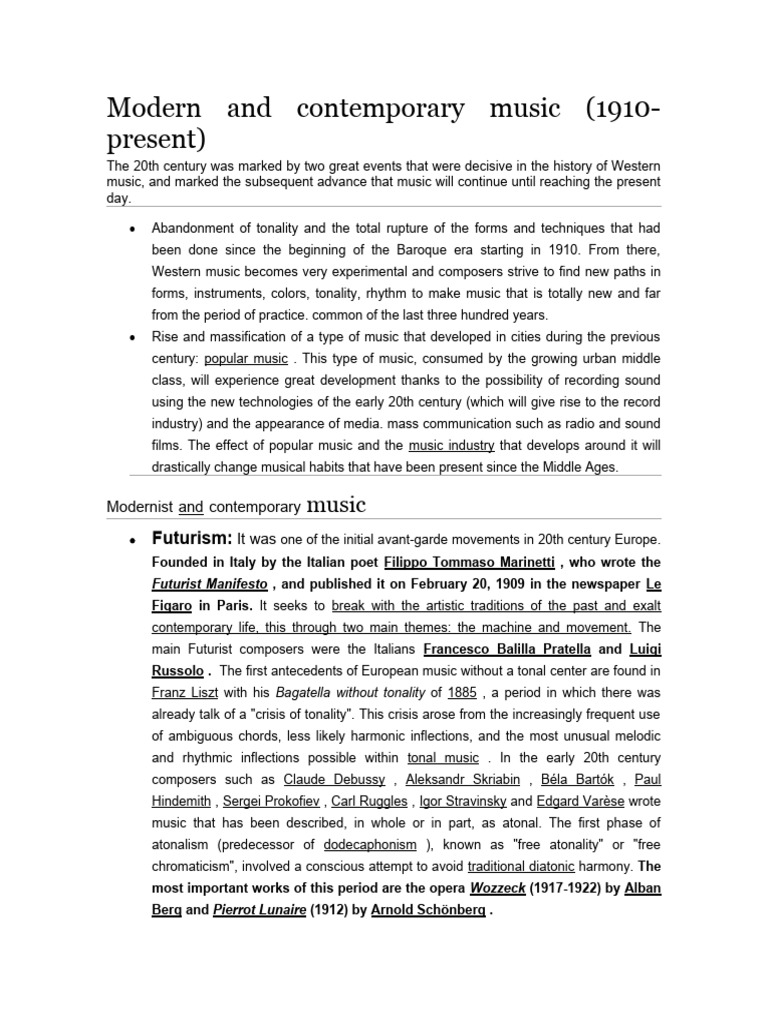 Modern and Contemporary Music | PDF | Jazz | Rock Music