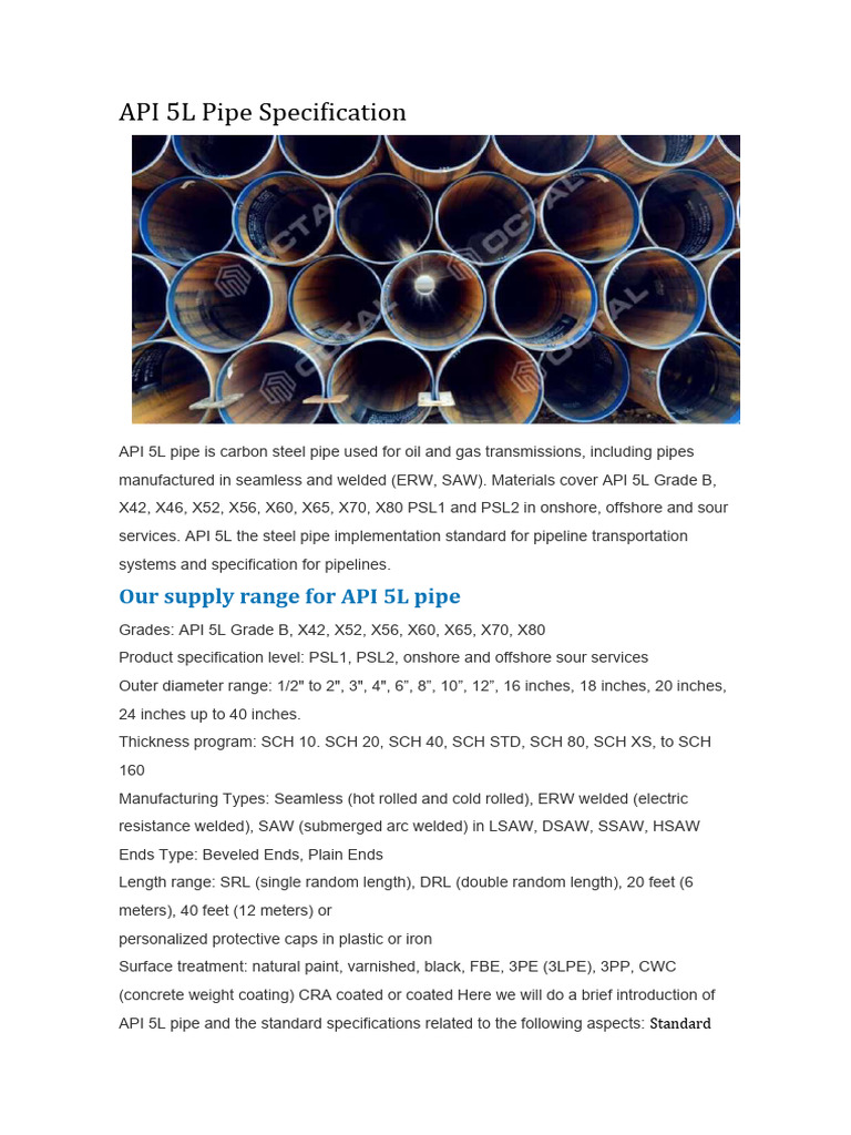 API 5L Pipes | Download Free PDF | Pipe (Fluid Conveyance) | Welding