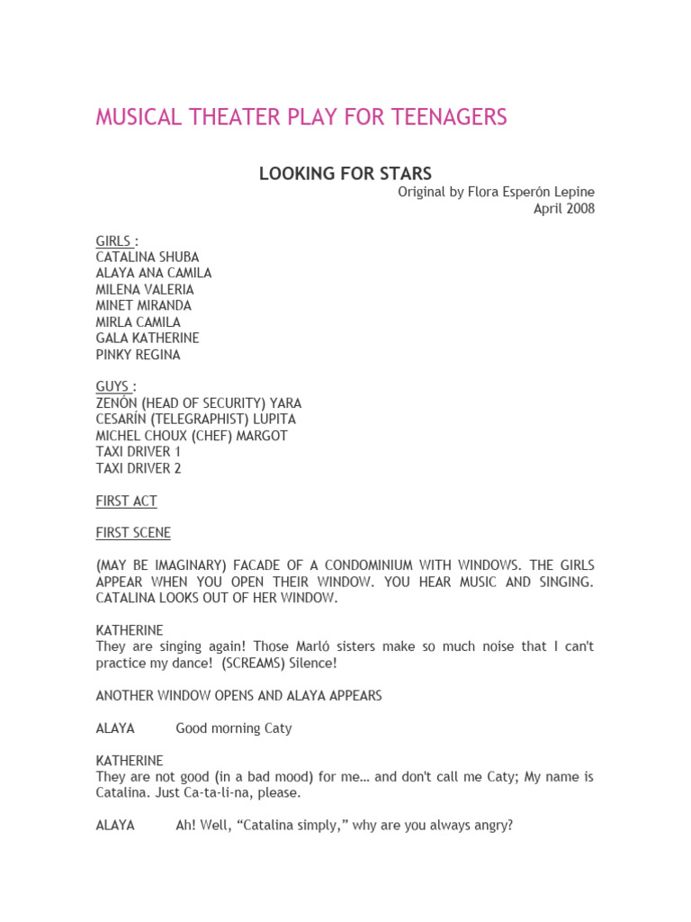 Musical Theater Work For Teenagers | PDF | Cakes