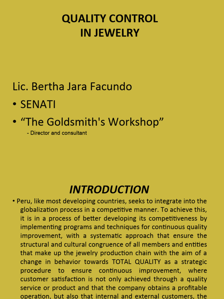 Jewelry Quality Control | PDF | Customer | Disciplines