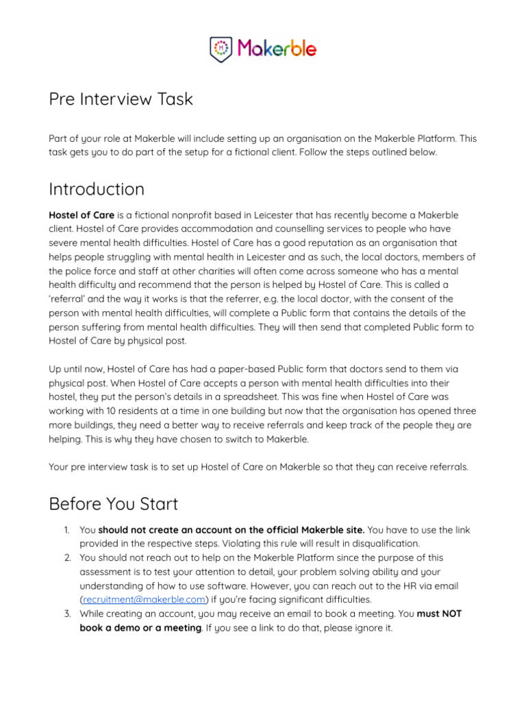 Makerble Manual Software Testing Intern Pre Interview Task Instructions ...