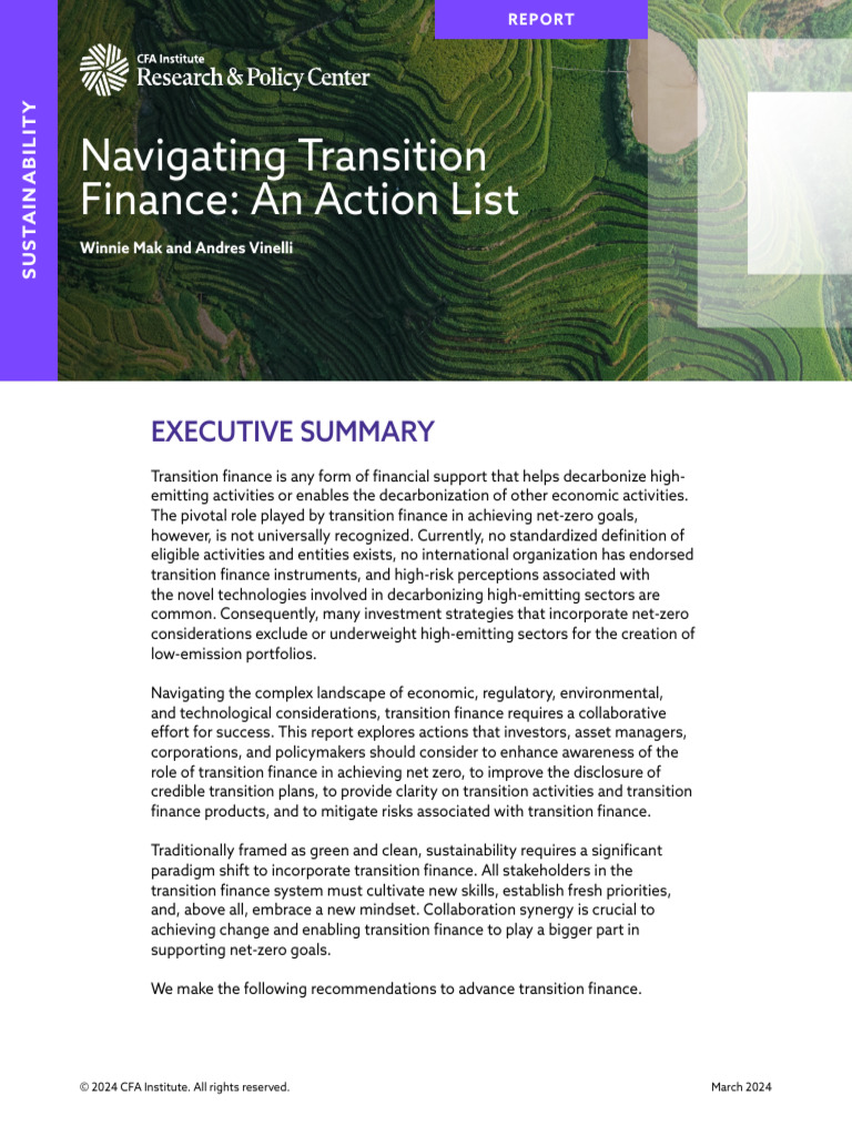 Action Plan for Transition Finance | PDF | Climate Change Mitigation ...