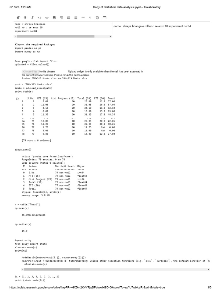 Statistical Data Analysis - Ipynb - Colaboratory | PDF | Quartile ... Statistical Data Analysis - Ipynb - Colaboratory | PDF | Quartile ...