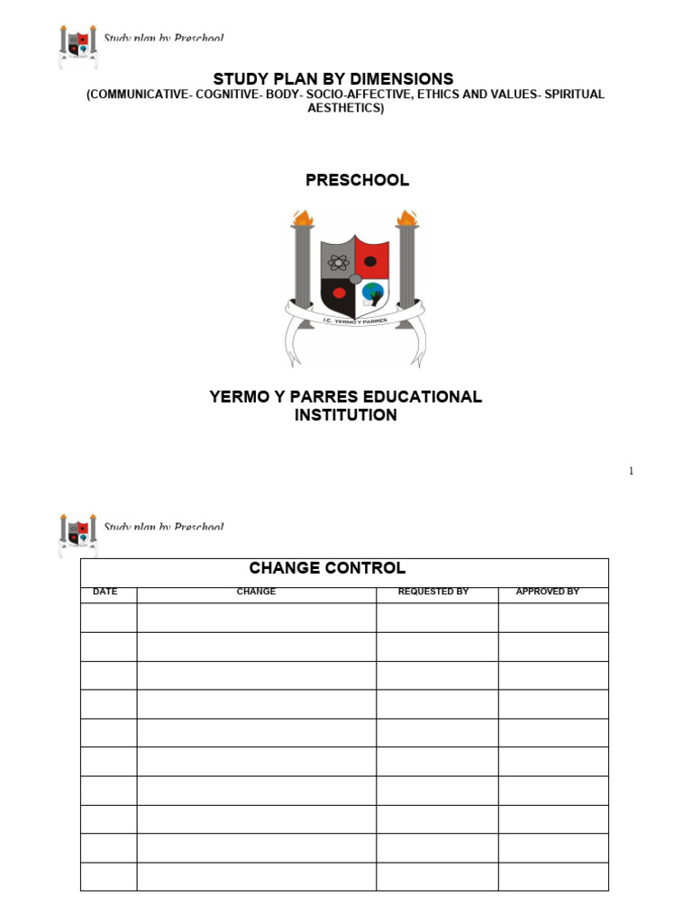 Preschool Study Plan Overview | PDF | Learning | Knowledge