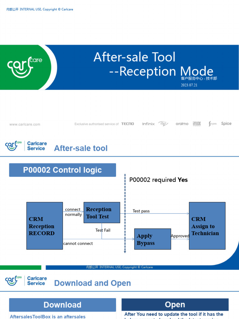 After Sale Tool Training Material - Reception Mode | PDF | Computing | Operating System Families