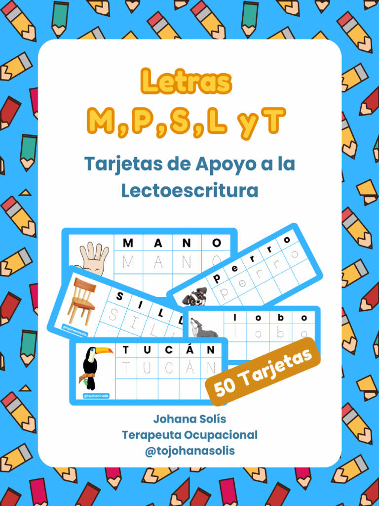 Letras M, P, S, L y T Tarjetas de Apoyo A La Lectoescritura (VERSIÓN ...