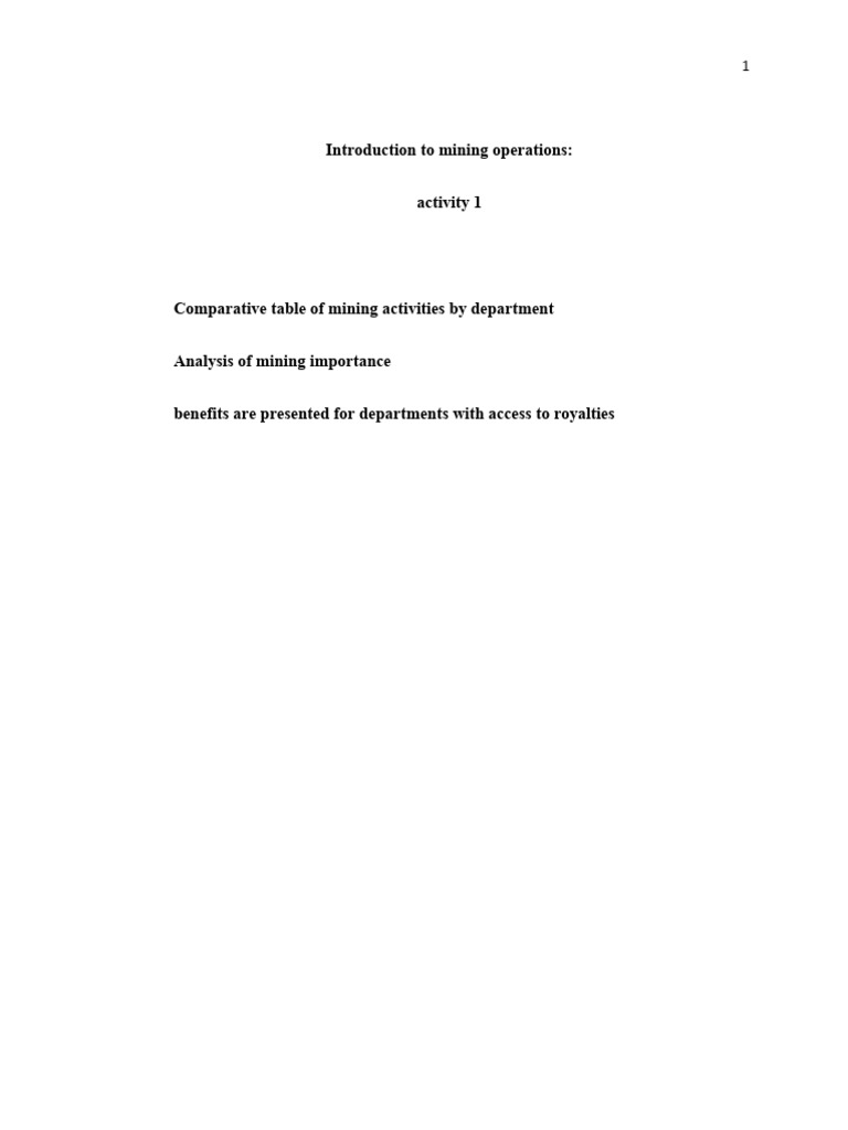 Activity 1 Comparative Table of Mining Production-1 | PDF | Mining ... Activity 1 Comparative Table of Mining Production-1 | PDF | Mining ...