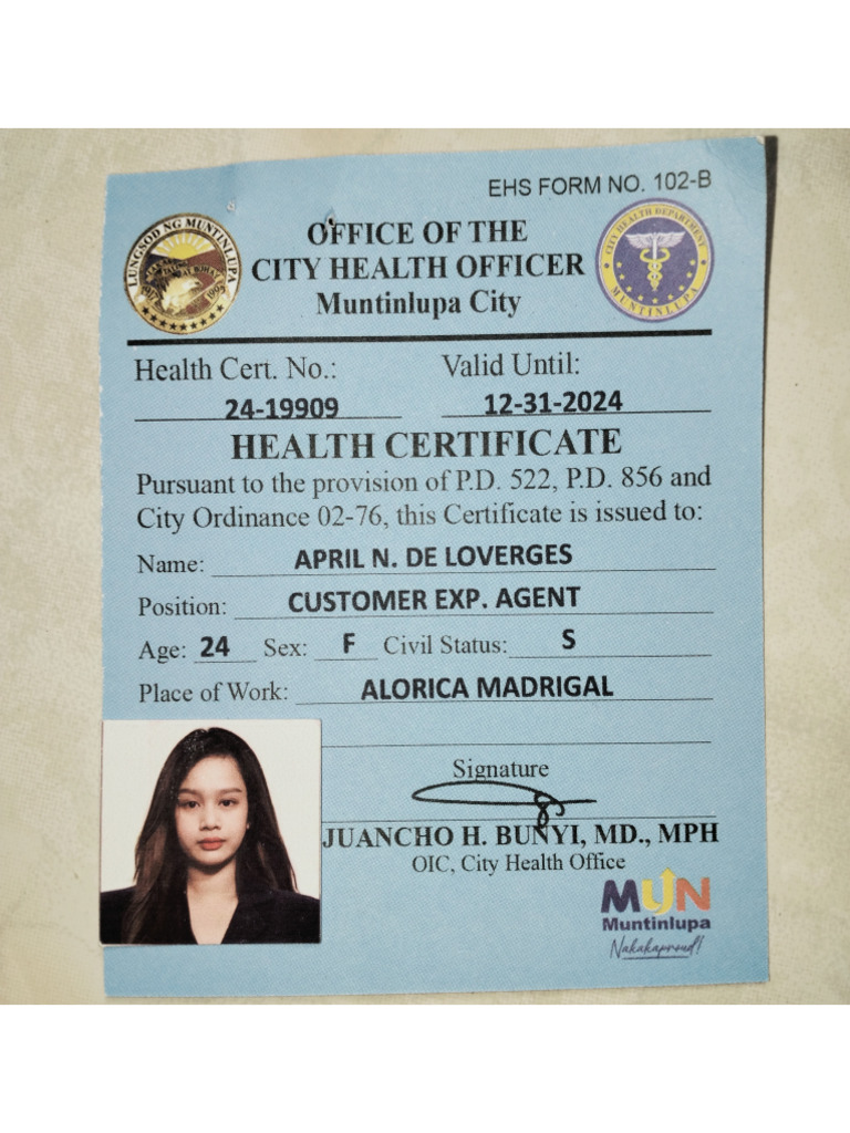 Health Certificate | PDF