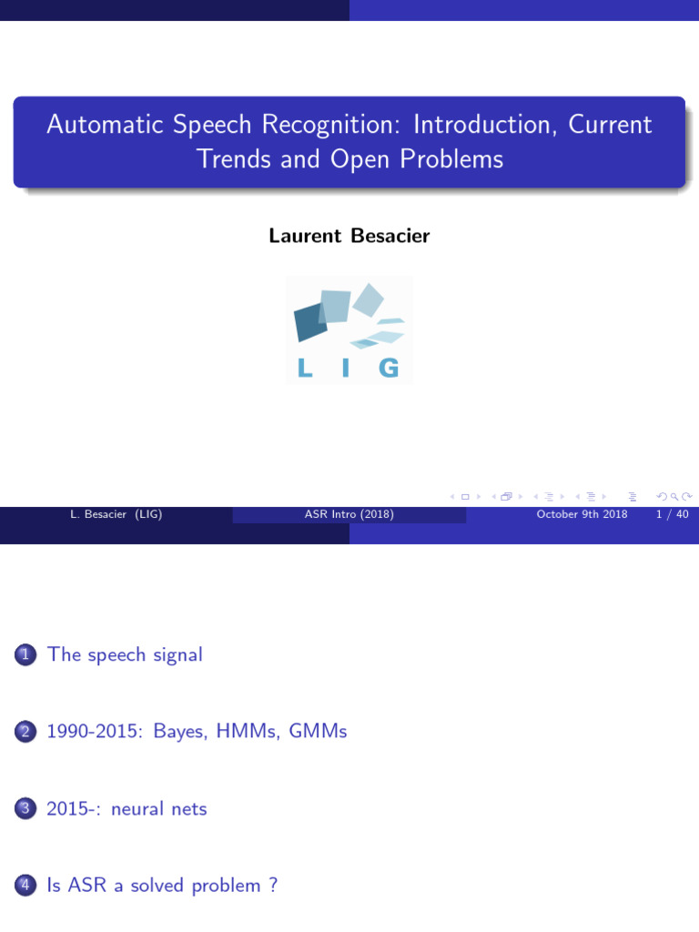 ASR2018 | Download Free PDF | Speech Recognition | Artificial Neural ...