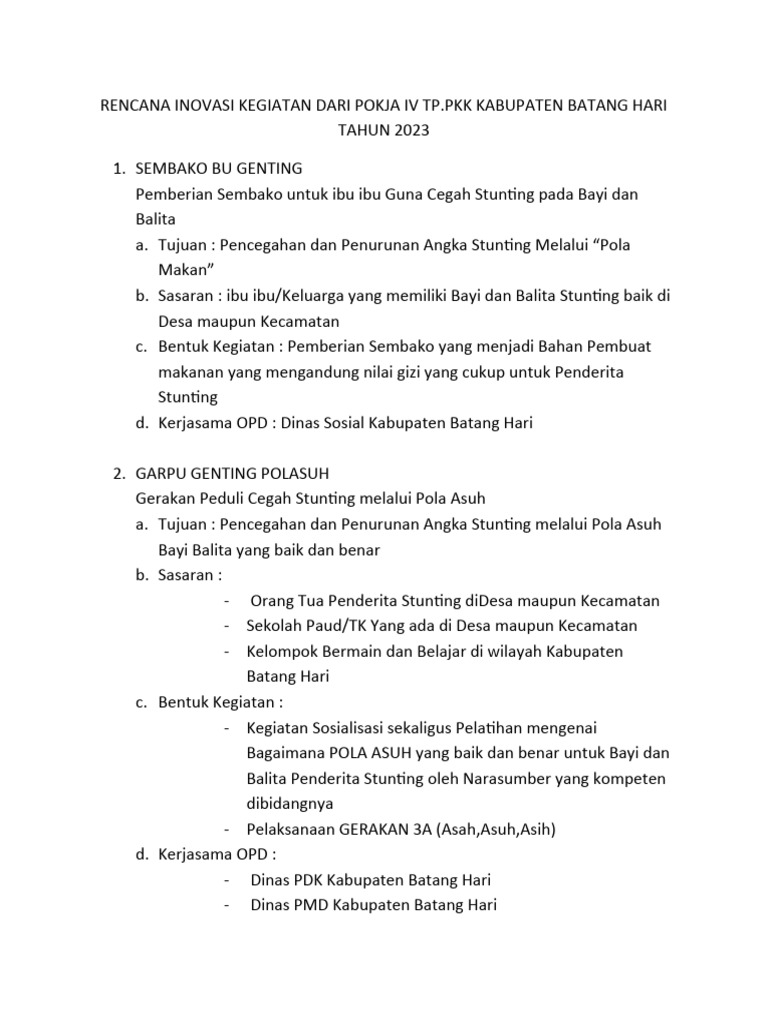 Laporan Inovasi Pokja Iv | PDF