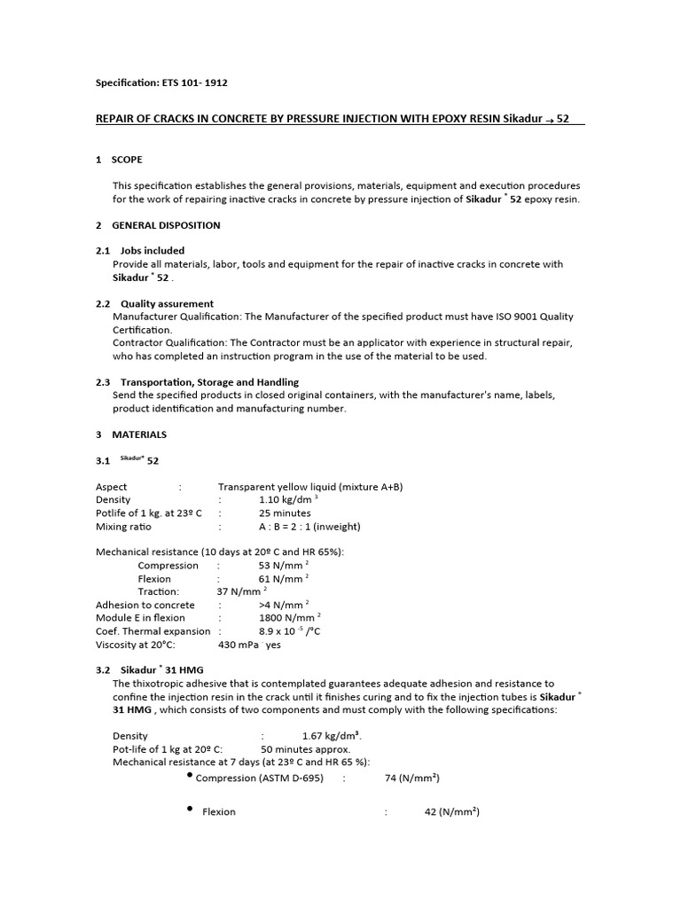 Crack Repair Procedure | PDF | Concrete | Adhesive