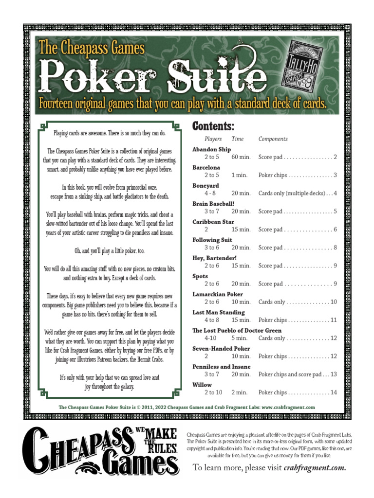Poker Suite 22 | PDF | Playing Cards | Pitcher