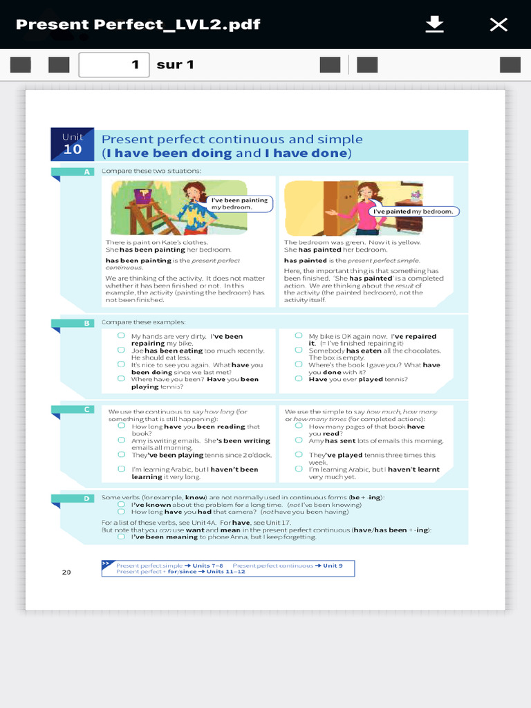 Present Perfect - LVL2.PDF - Nuage - Application Ne | PDF | Language Mechanics | Linguistics
