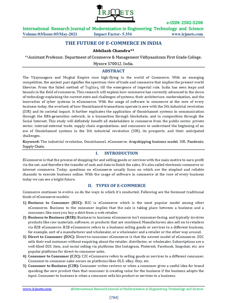 Thefutureofe Commerceinindia | PDF | E Commerce | Economies