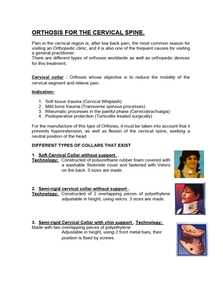 Cervical Orthoses | PDF | Vertebral Column | Musculoskeletal System