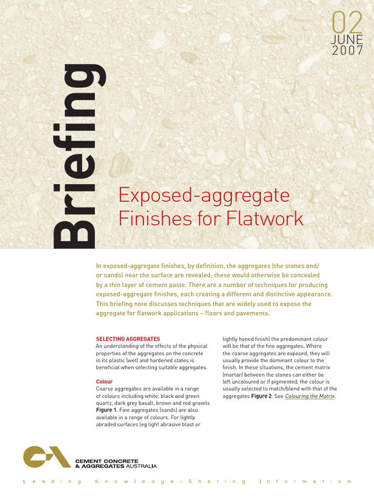 Exposed-Aggregate Finishes Guide | PDF | Concrete | Construction Aggregate