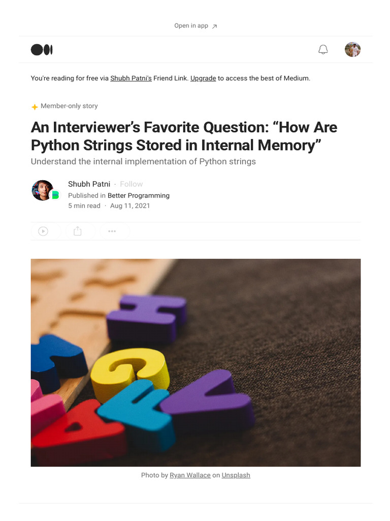 An Interviewer's Favorite Question - "How Are Python Strings Stored in Internal Memory" - by ...