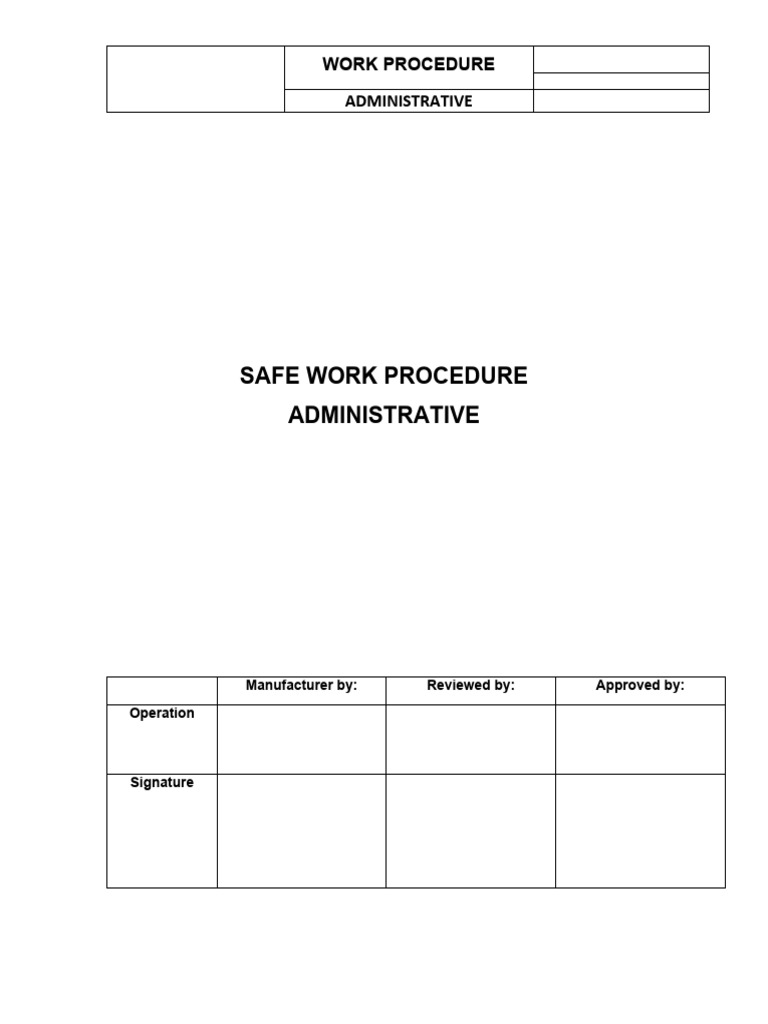 Administrative Work Procedure | PDF | Traffic | Human Factors And ...