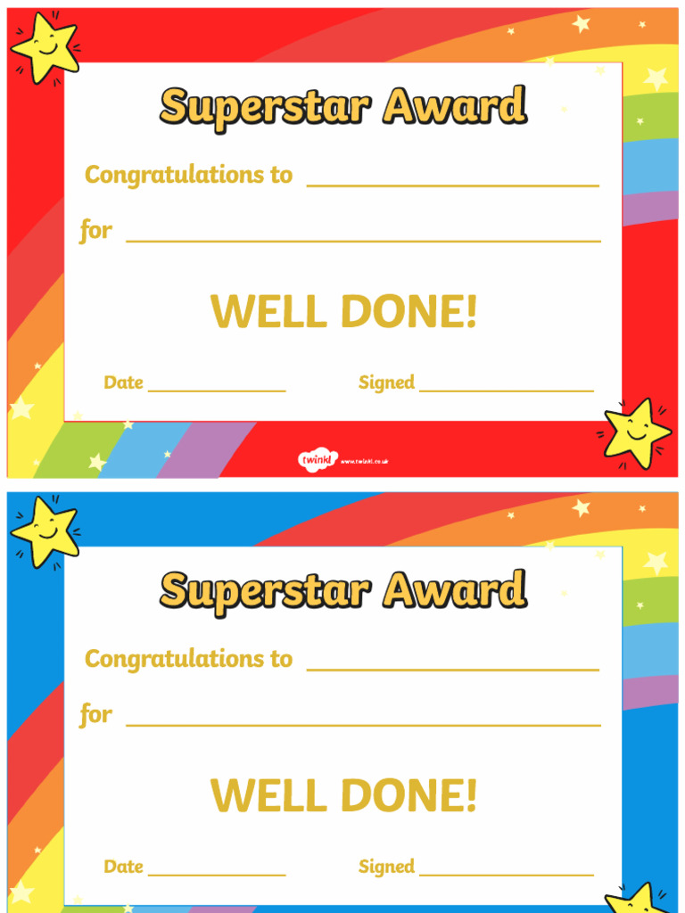 T C 223 Super Star Award Certificate Ver 1 | PDF