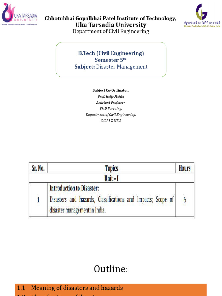 DM Unit I - Intro | PDF | Natural Disasters | Emergency Management