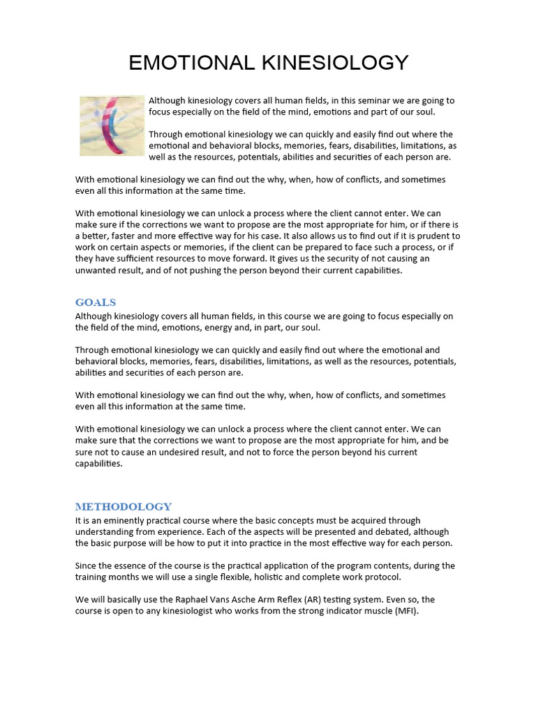 Emotional Kinesiology - PDF Program | Download Free PDF | Emotions | Mind