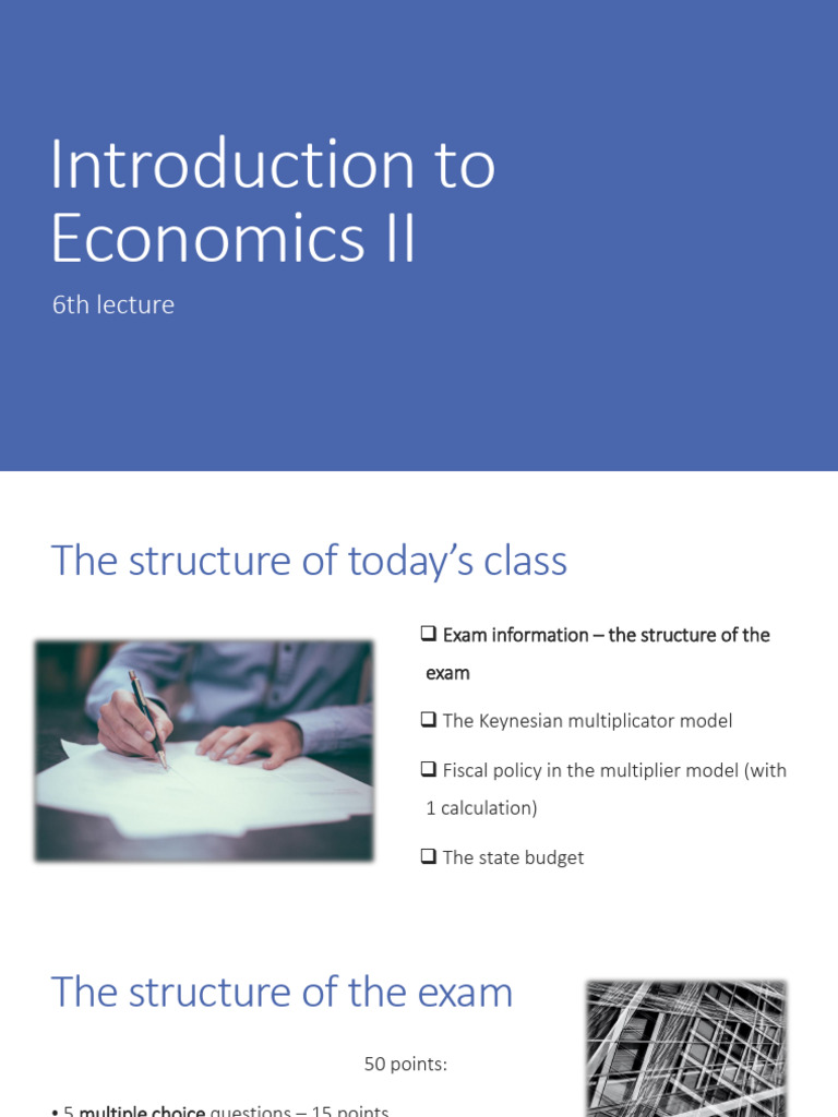 Lecture - Intro. To Econ. II - 2024 | PDF | Fiscal Multiplier ...