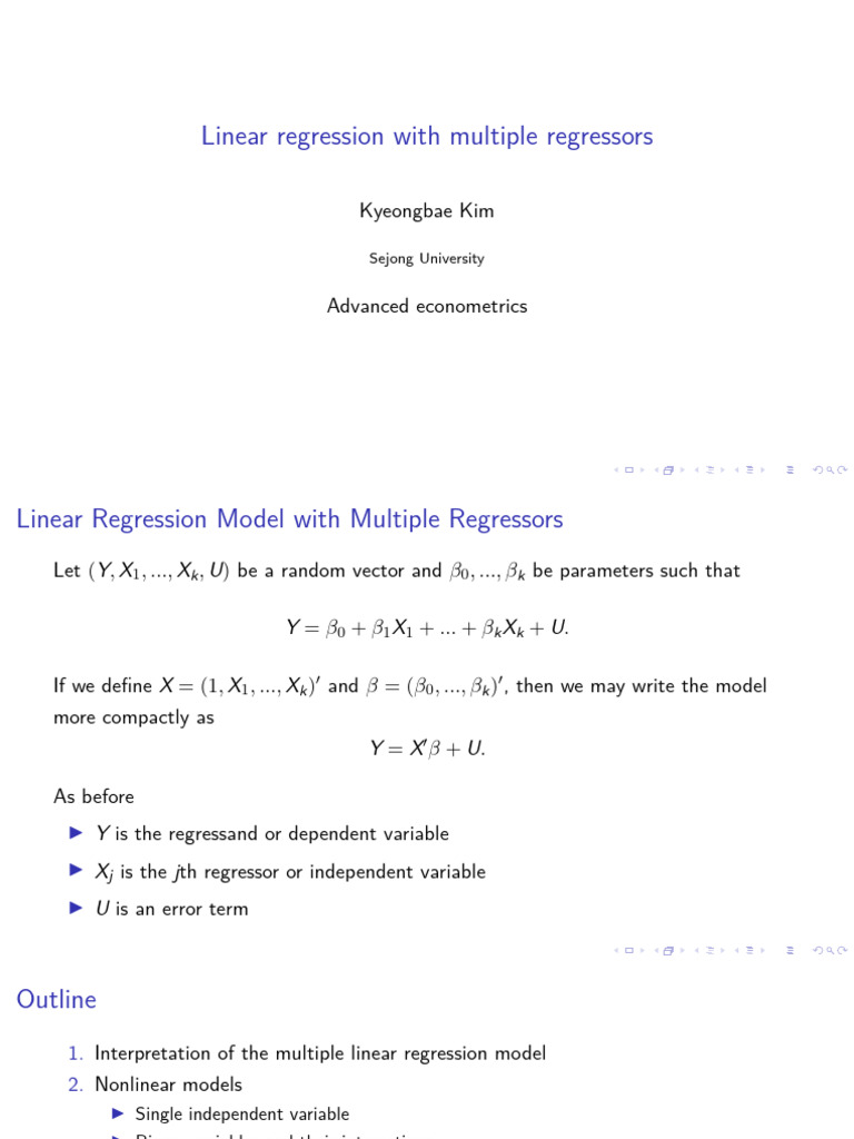 2024 1 Metrics 6 Multipleols 1 | PDF | Ordinary Least Squares | Linear Regression