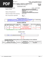 Rotation Chart - Kerala Public Service Commission, Government of Kerala ...