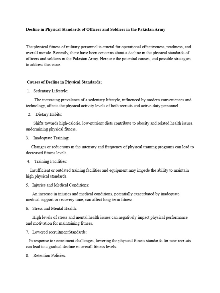 Decline in Physical Standard | Download Free PDF | Physical Fitness ...