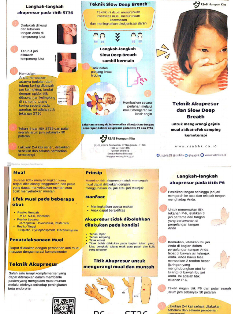 Leaflet Teknik Akupresur & Slow Deep Breathing | PDF