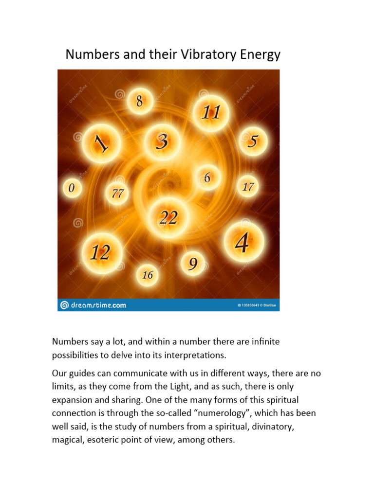 Numbers and Their Vibratory Energy With Images | PDF | Numbers ...