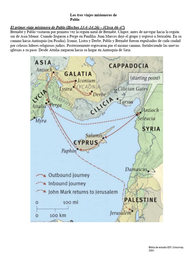 Los Tres Viajes Misioneros de Pablo PDF | PDF | Pablo el apóstol | Bernabé