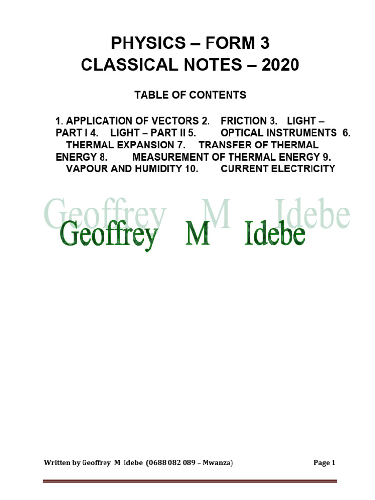 Physics Form 3: Vector Applications | PDF | Friction | Force