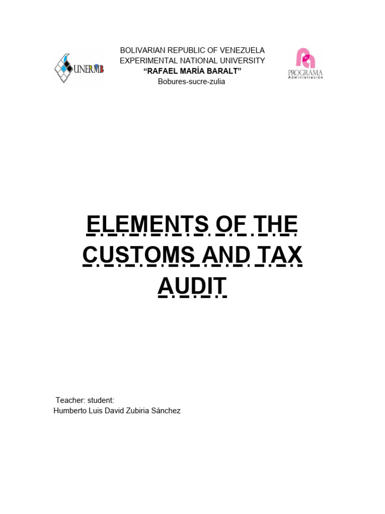 Elements of The Customs and Tax Audit | PDF | Audit | Customs