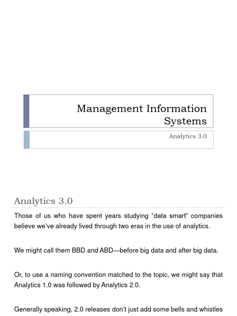 Analytics 3.0: Transforming Customer Offerings | PDF | Analytics | Big Data