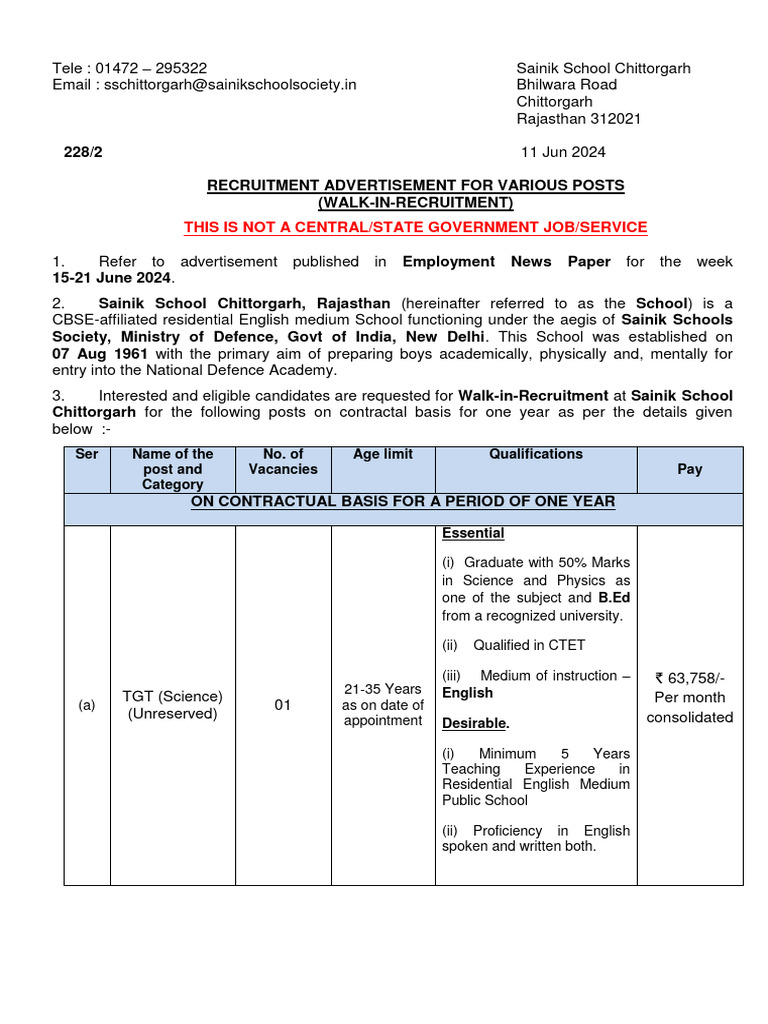 226521walk in Interview Advertisement For School Website - 11.06.24 ...