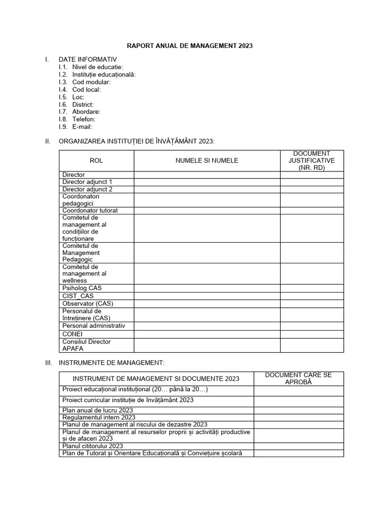 Anexa 1 - RAPORT ANUAL DE MANAGEMENT 2023 | PDF