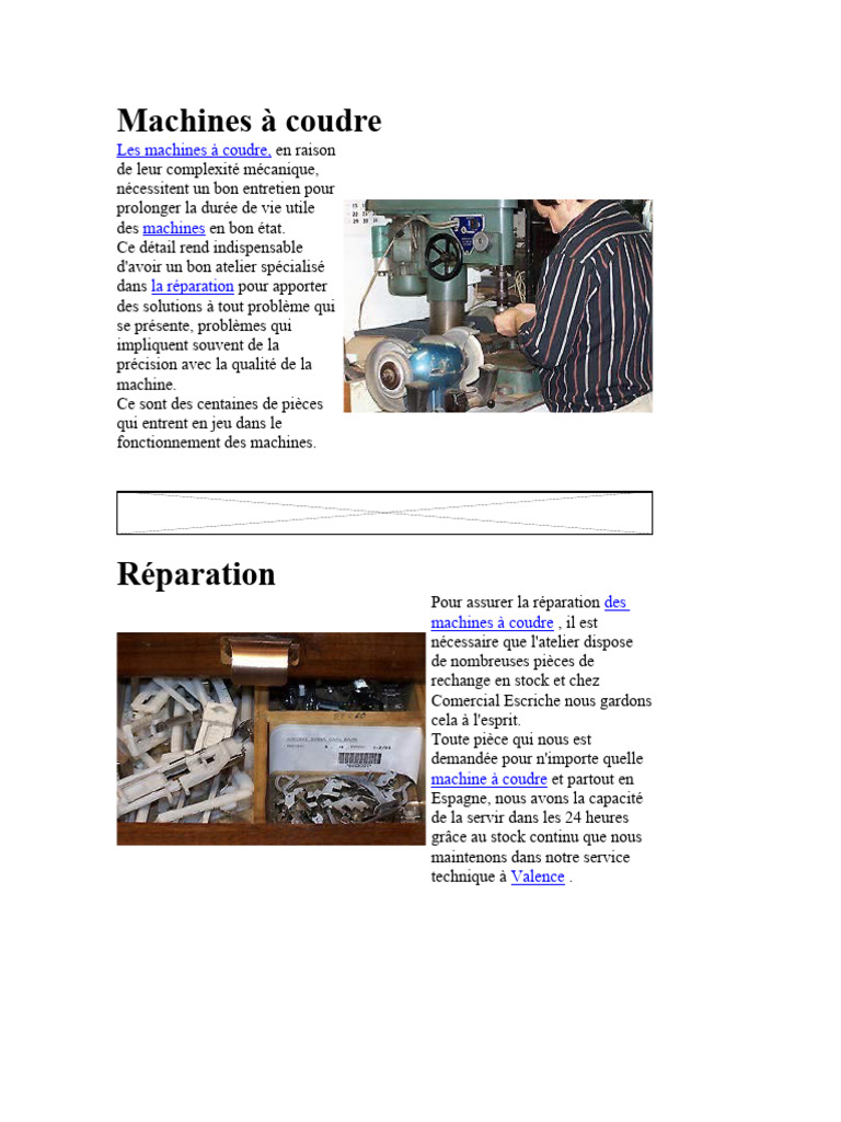 Entretien et réparation machines à coudre | PDF | Machine à coudre ...
