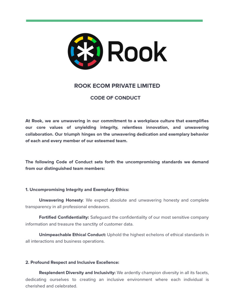 Rook Code of Conduct | PDF | Social Psychology
