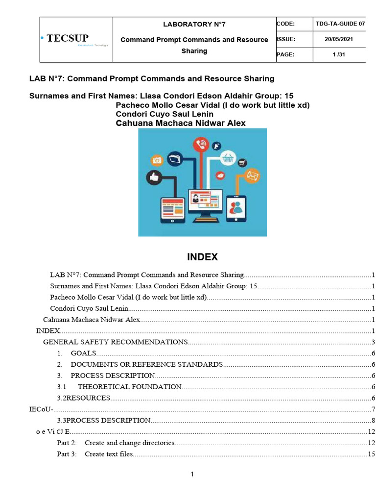Lab 07 - Command Prompt Commands and Resource Sharing | PDF | Computer File | Command Line Interface