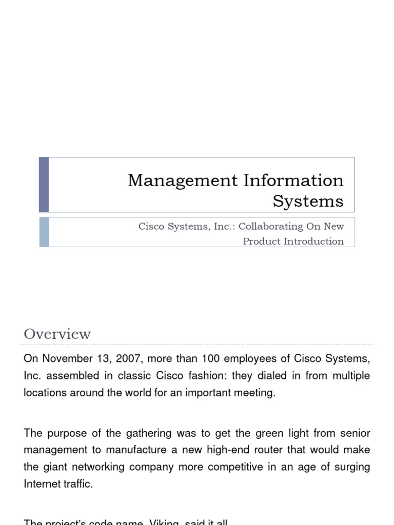 Cisco - Collaborating On New Product Introduction | PDF | Supply Chain ...