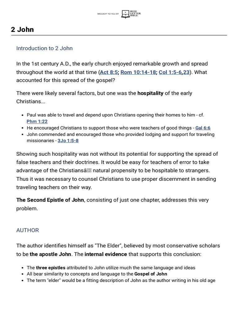 2 John - Executable Outline - Study Resources | PDF | Gospel Of John ... 2 John - Executable Outline - Study Resources | PDF | Gospel Of John ...