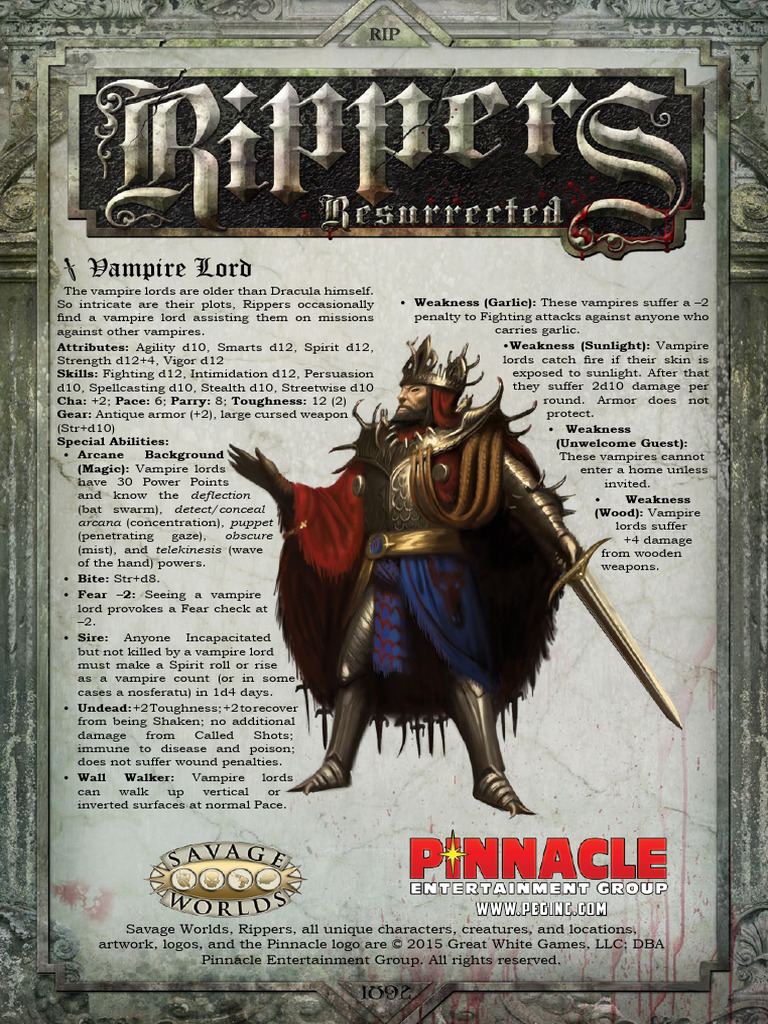 Rippers Vampire Lord Preview | PDF | Vampires
