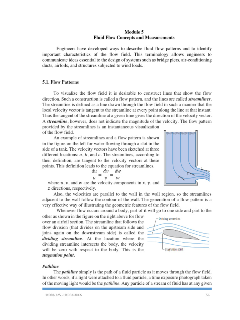 Fluid Flow Concepts & Measurements | PDF | Fluid Dynamics | Laminar Flow