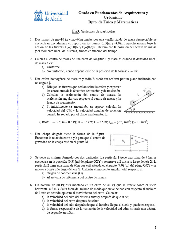 Fisica Ejercicios3 | PDF | Masa | Velocidad