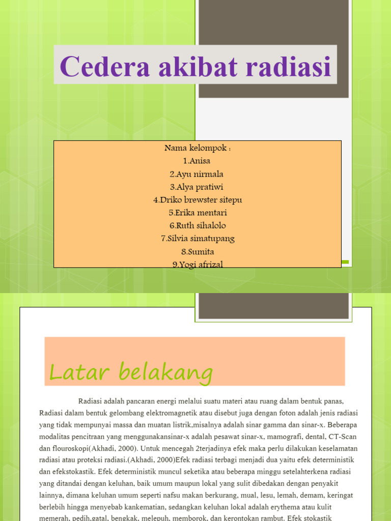 Dampak Cedera Radiasi dan Penanggulangannya | PDF